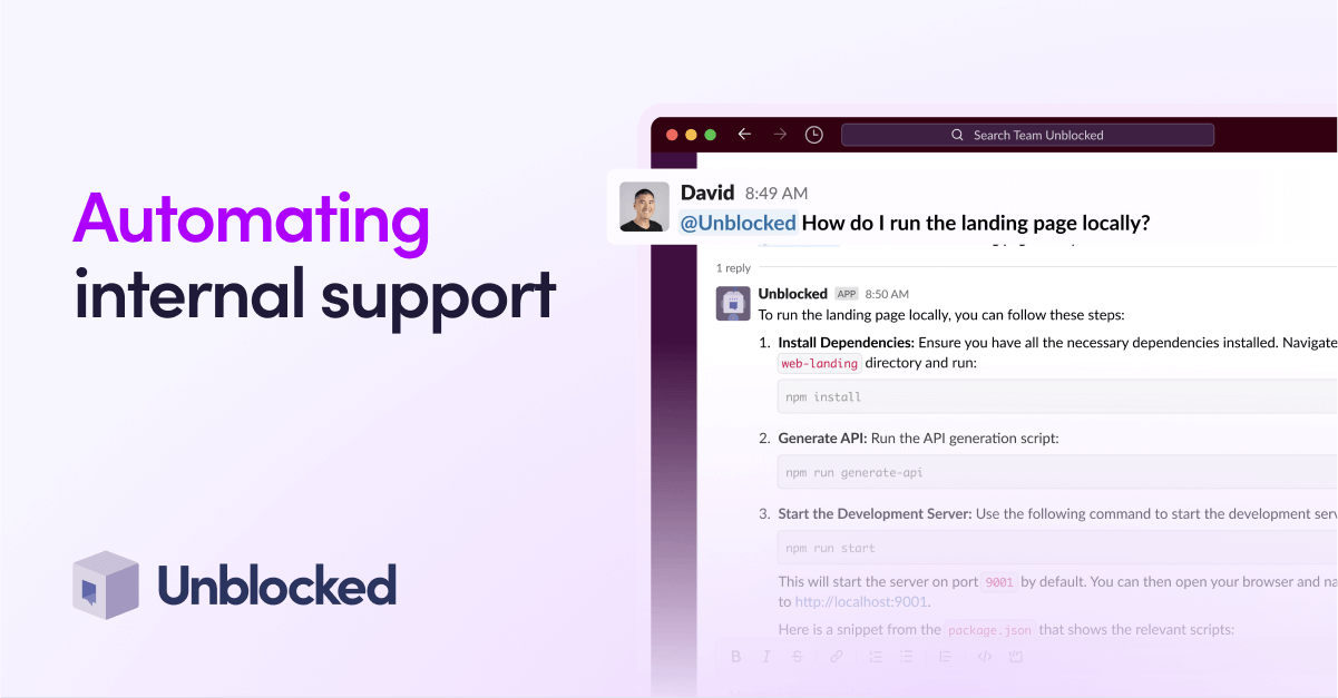 Automating internal support with Unblocked